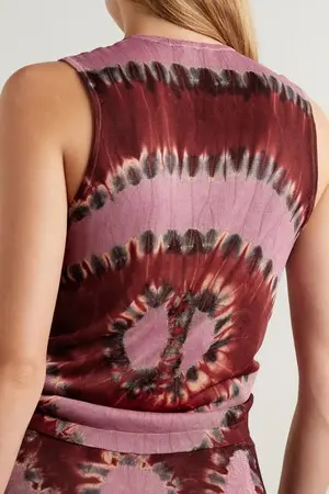 Altuzarra Jofur Ruched Tie-dyed Knitted Top