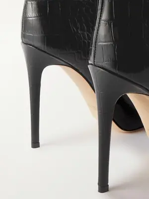 Paris Texas Stiletto 105 Croc-effect Leather Knee Boots