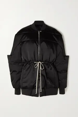 Rick Owens Tie-detailed Quilted Shell Down Bomber Jacket