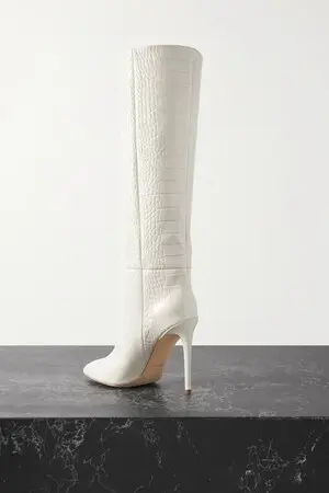 Paris Texas Croc-effect Leather Knee-high Stiletto Boots