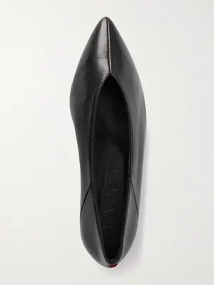 AeydĒ Moa Leather Point-toe Flats - Black