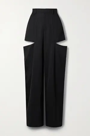 ET OCHS Ari Cutout Twill Wide-leg Pants - Black