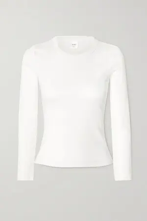 LESET Kelly Ribbed Stretch-cotton Jersey Top - White