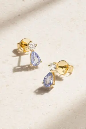 ANITA KO 18-karat Gold, Sapphire And Diamond Drop Earrings - Blue