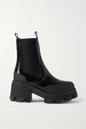 GANNI Patent-leather Platform Chelsea Boots