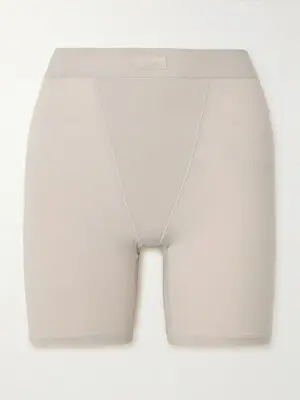SKIMS Boyfriend Stretch-modal And Cotton-blend Jersey Boxer Shorts - Gray