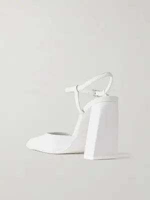 Amina Muaddi Charlotte Leather Pumps
