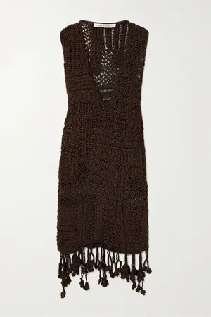 Christopher Esber Ramener Rope Crocheted Midi Dress - Brown