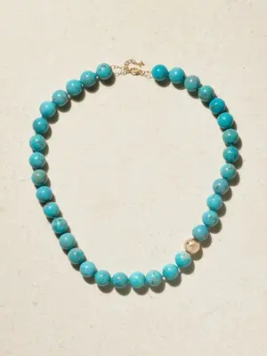 Mateo 14-karat Turquoise Beaded Necklace