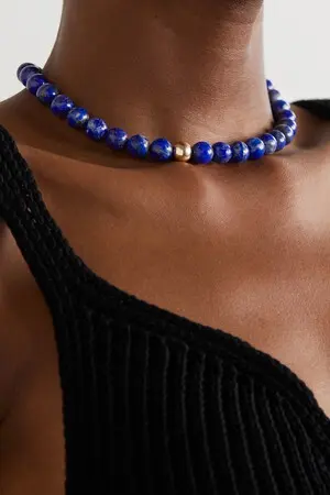 Mateo 14-karat Gold Lapis Lazuli Necklace