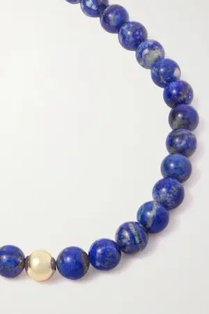 Mateo 14-karat Gold Lapis Lazuli Necklace
