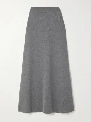 Max Mara Agile Ribbed Wool Maxi Skirt