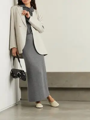 Max Mara Agile Ribbed Wool Maxi Skirt