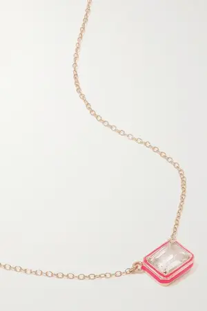 Alison Lou Cocktail Topaz And Enamel Necklace - Gold