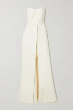 Safiyaa Strapless Draped Crepe Jumpsuit