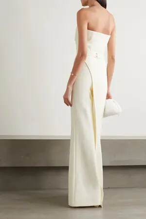 Safiyaa Strapless Draped Crepe Jumpsuit