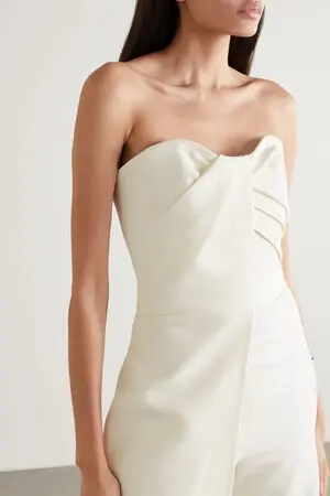 Safiyaa Strapless Draped Crepe Jumpsuit