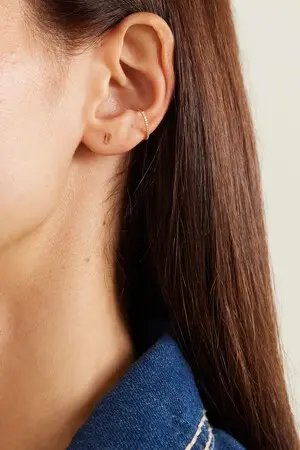 STONE AND STRAND Initial Single Earring
