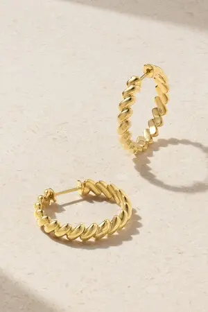ANITA KO 18-karat Twisted Hoop Earrings - Gold