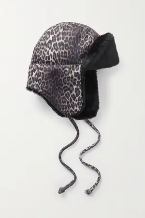 MAISON MICHEL Bibiana Leopard-print Trapper Hat - Brown