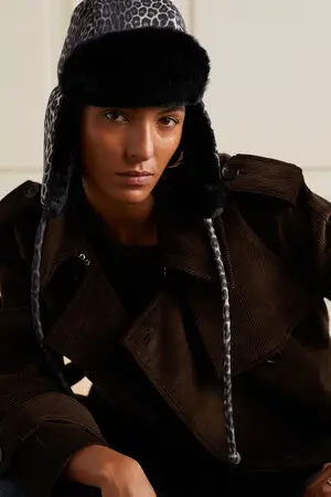 MAISON MICHEL Bibiana Leopard-print Trapper Hat