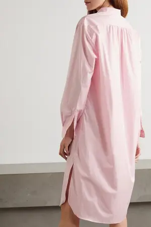 Charvet Elysee Oversized Cotton-poplin Nightdress - Pink