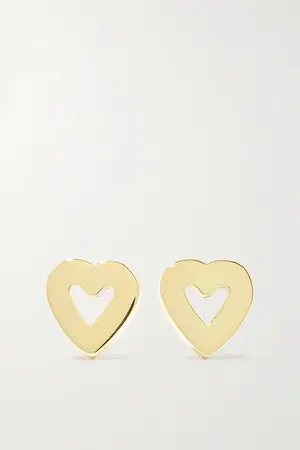 JENNIFER MEYER Mini Open Heart 18-karat Stud Earrings - Gold