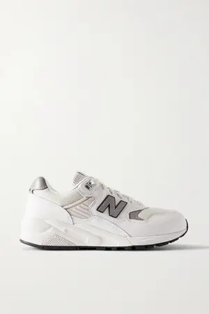 NEW BALANCE 580 Leather And Mesh Sneakers - White