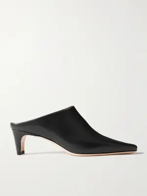 Staud Wally Leather Mules - Black