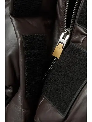 Givenchy Cropped Wool-blend Trimmed Quilted Down Leather Jacket