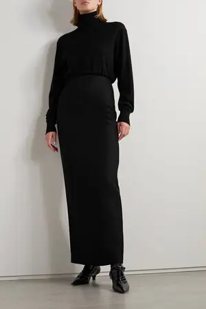 THE ROW Bartelle Maxi Skirt In Grain De Poudre Wool And Mohair-blend