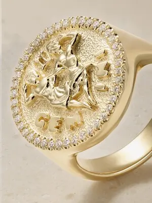 ANITA KO 18-karat Diamond Zodiac Ring