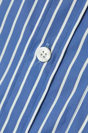 Charvet Elysee Oversized Striped Cotton-poplin Nightdress - Blue