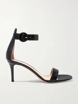 GIANVITO ROSSI Portofino 70 Leather Sandals - Black
