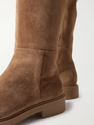 GIANVITO ROSSI Lexington Suede Over-the-knee Boots - Neutrals