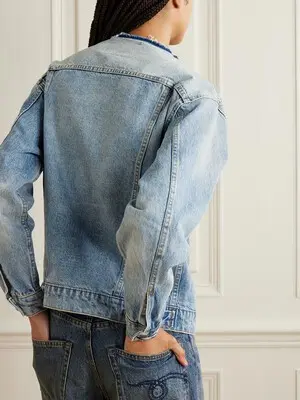 R13 Distressed Denim Trucker Jacket