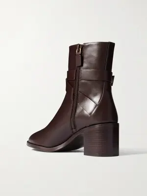 STUART WEITZMAN Esme Buckled Leather Ankle Boots