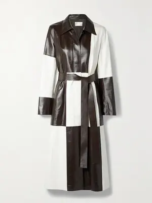 THE ROW Traviesa Color-block Leather Trench Coat