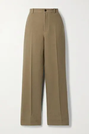 THE ROW Gustavo Brushed Wool-blend Straight-leg Pants