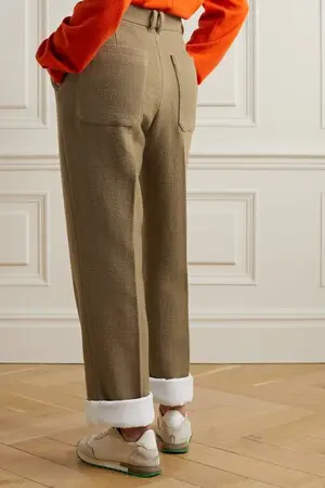 THE ROW Gustavo Brushed Wool-blend Straight-leg Pants