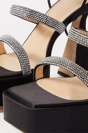Mach & Mach Devon Crystal-embellished Platform Sandals