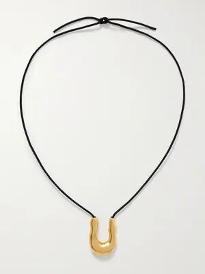 Agmes Wishbone Pendant Necklace - Gold