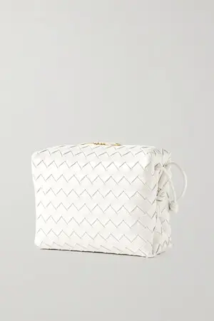 Bottega Veneta Loop Small Intrecciato Leather Shoulder Bag - White