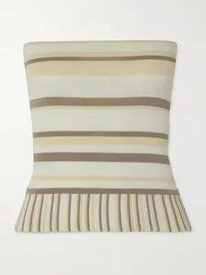 Faithfull The Brand Citara Striped Cotton-blend Top - White
