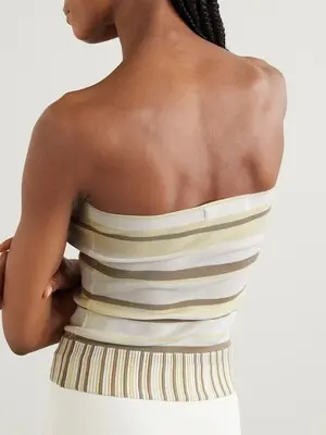 Faithfull The Brand Citara Striped Cotton-blend Top - White