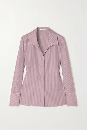 THE ROW Peg Striped Cotton-poplin Shirt