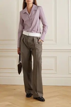 THE ROW Peg Striped Cotton-poplin Shirt