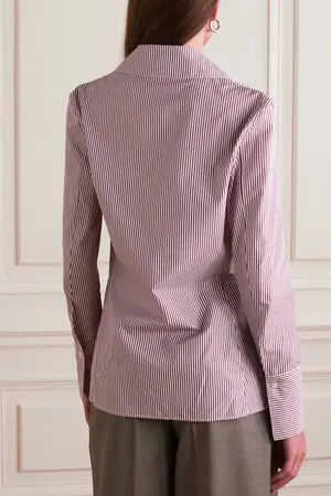 THE ROW Peg Striped Cotton-poplin Shirt