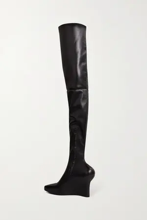 Givenchy Leather Over-the-knee Wedge Boots - Black