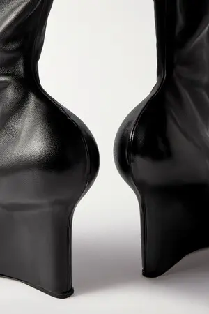 Givenchy Leather Over-the-knee Wedge Boots - Black